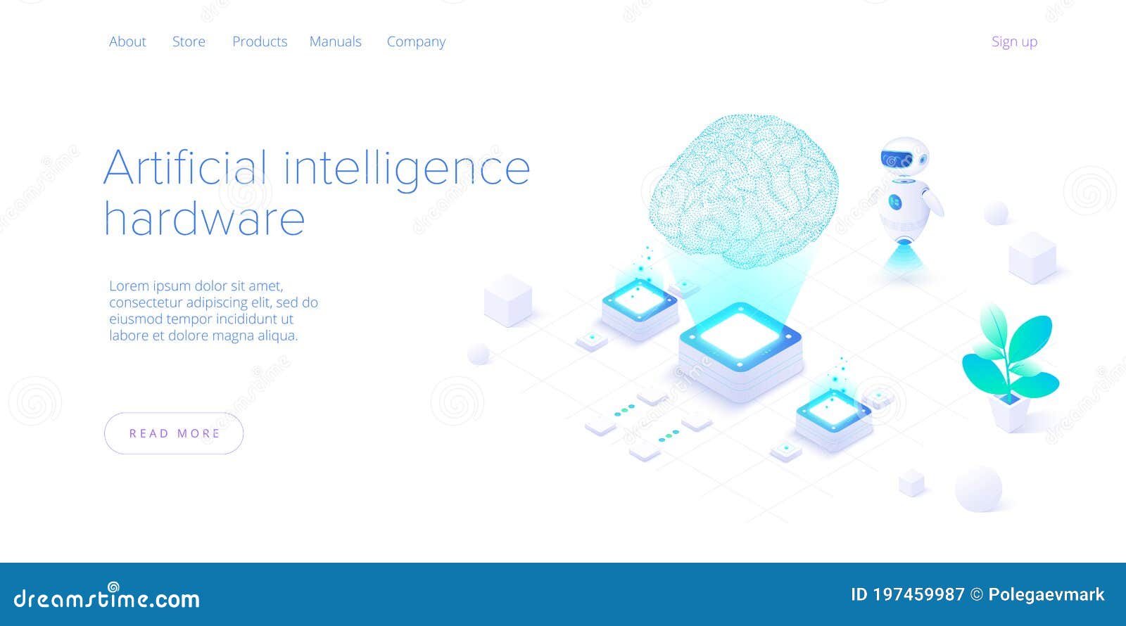 Artificial Intelligence Or Neural Network Concept In Isometric Vector ...