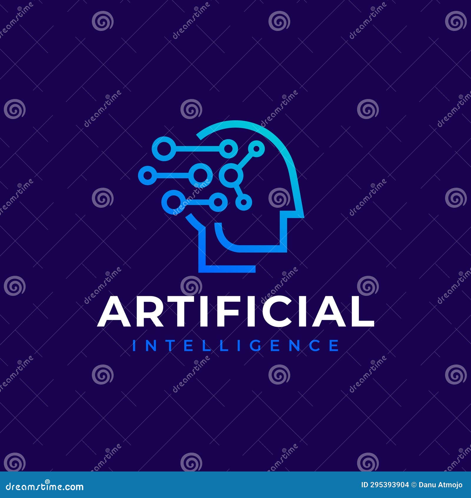 Artificial Intelligence Neural Network Head Brain Technology Logo Stock ...