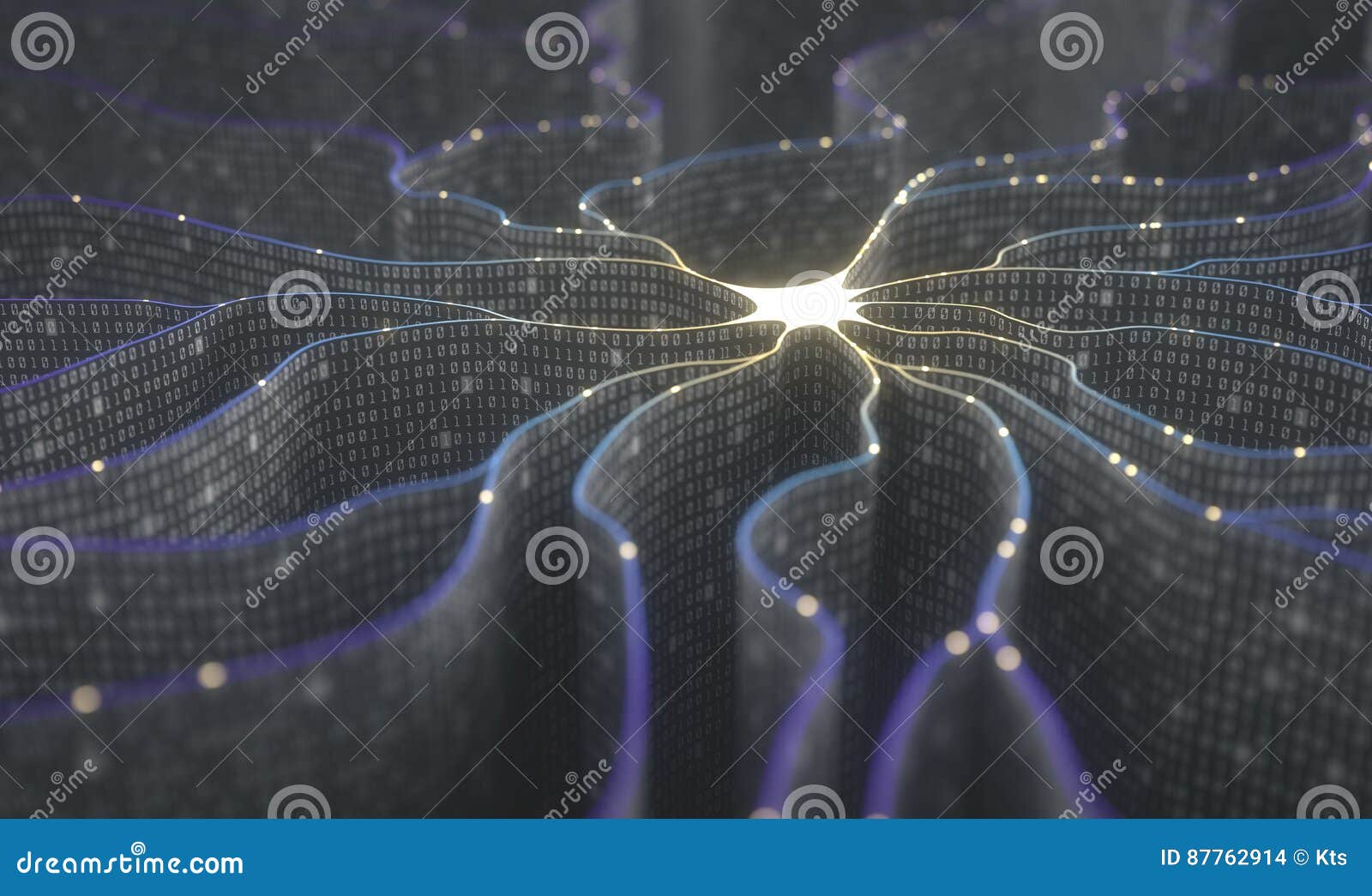 Artificial Intelligence Neural Network Stock Photo - Image of conscious ...