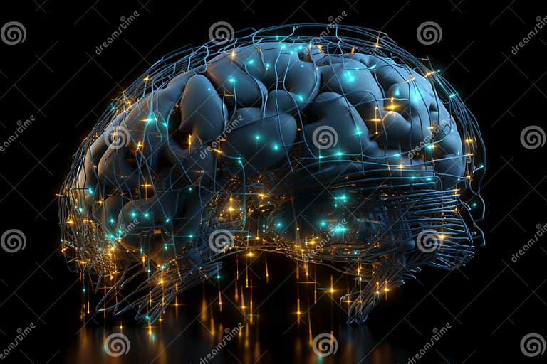 Artificial Intelligence Neural Networks Brain Concept. Generative AI ...