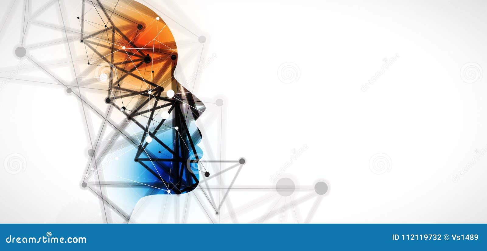 Artificial Intelligence Neuro Style. Technology Web Background. Virtual ...