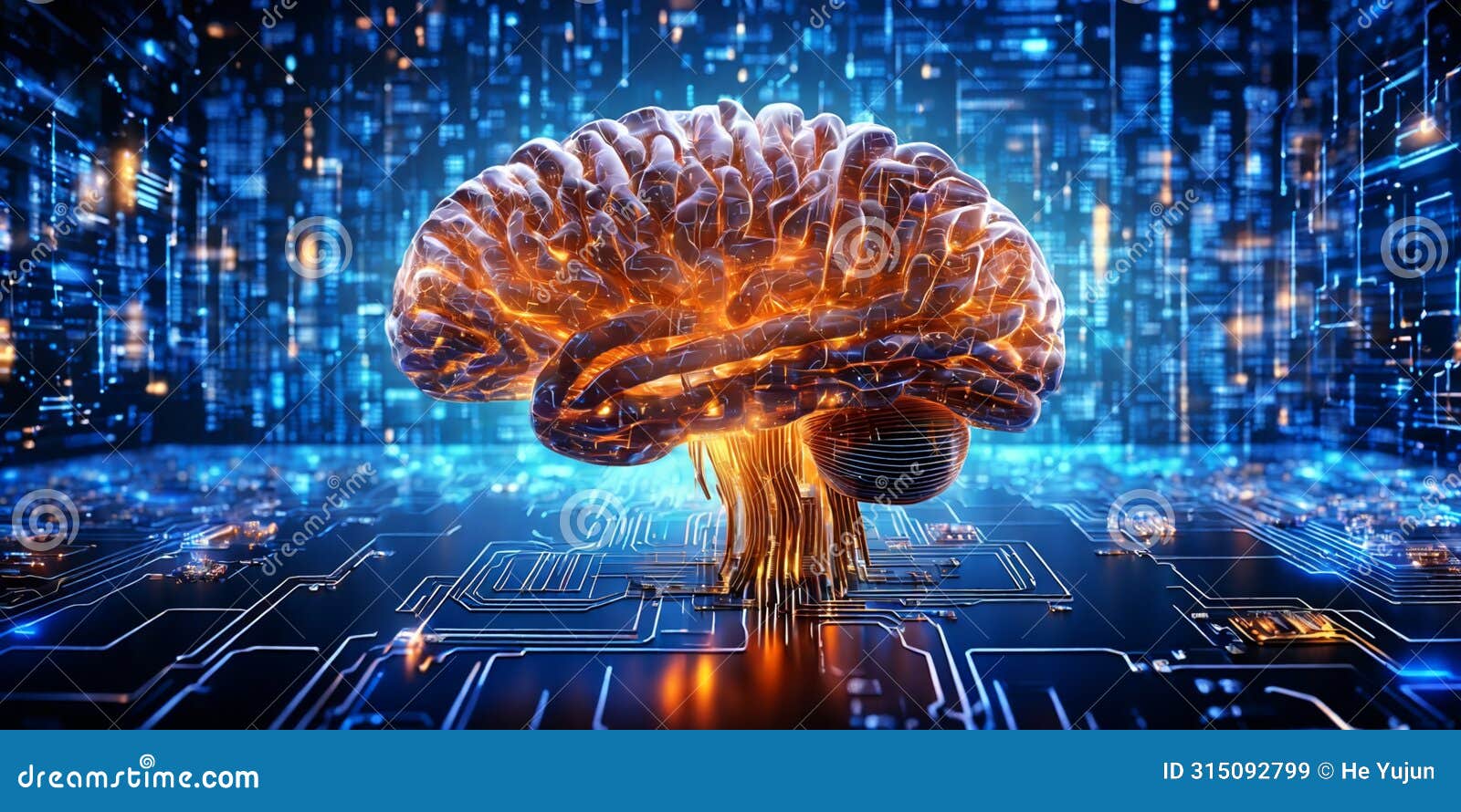 Artificial Intelligence Neurological Data Brain Stock Image - Image of ...