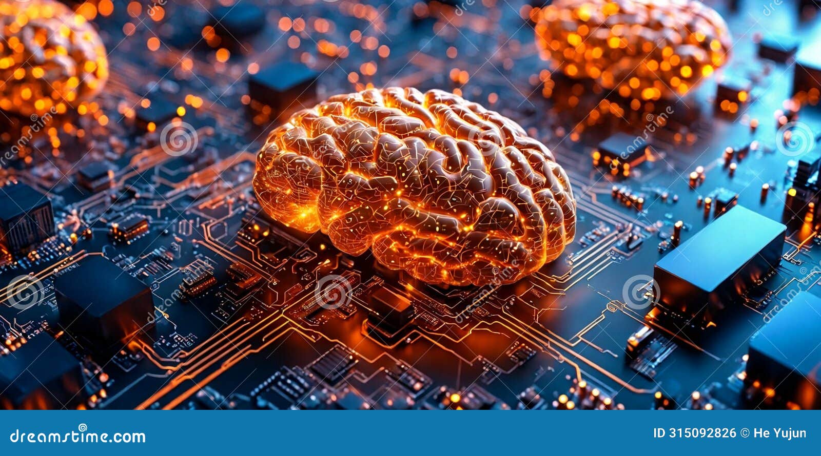 Artificial Intelligence Neurological Data Brain Stock Photo - Image of ...