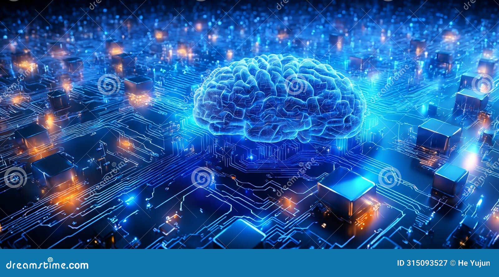Artificial Intelligence Neurological Data Brain Stock Image - Image of ...