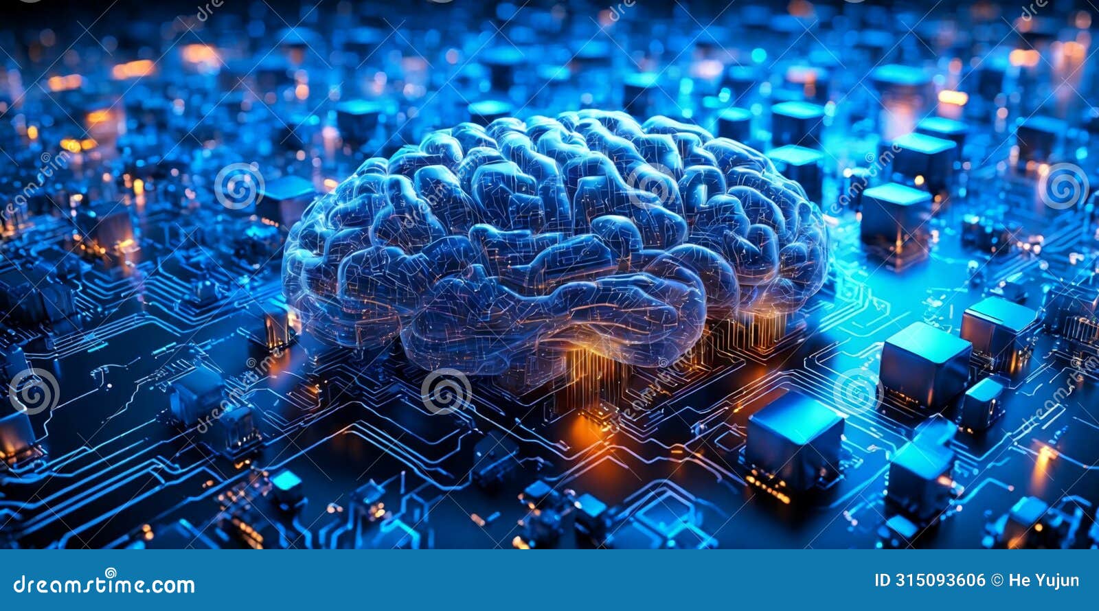 Artificial Intelligence Neurological Data Brain Stock Photo - Image of ...