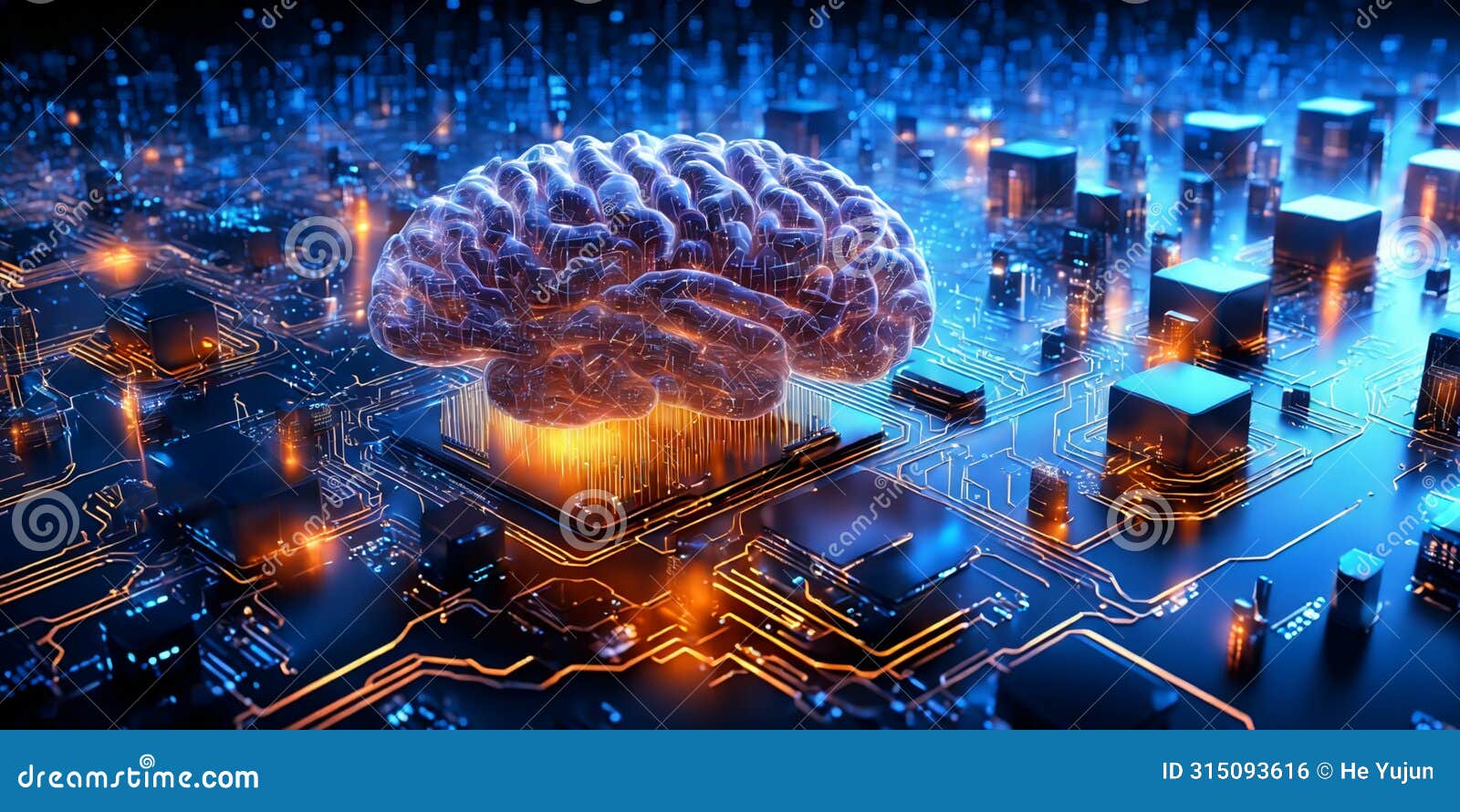 Artificial Intelligence Neurological Data Brain Stock Photo - Image of ...