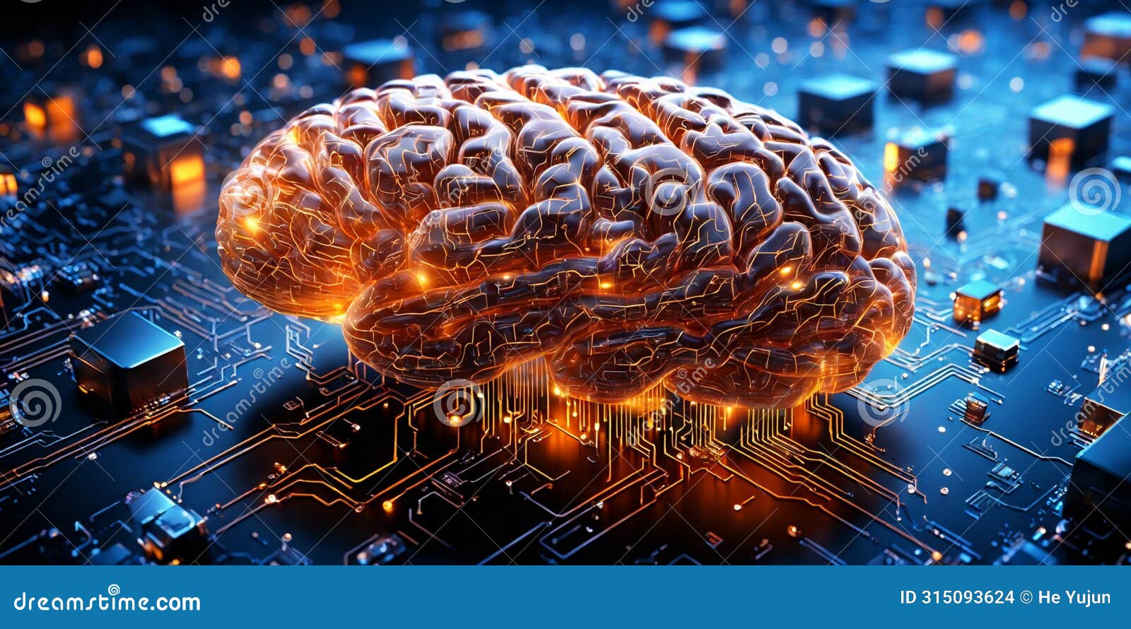 Artificial Intelligence Neurological Data Brain Stock Photo - Image of ...