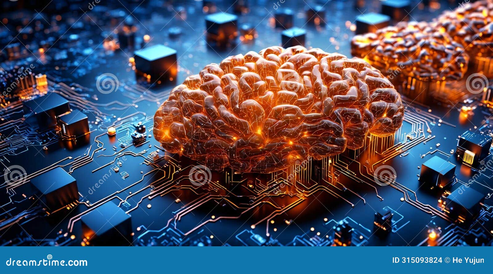 Artificial Intelligence Neurological Data Brain Stock Photo - Image of ...