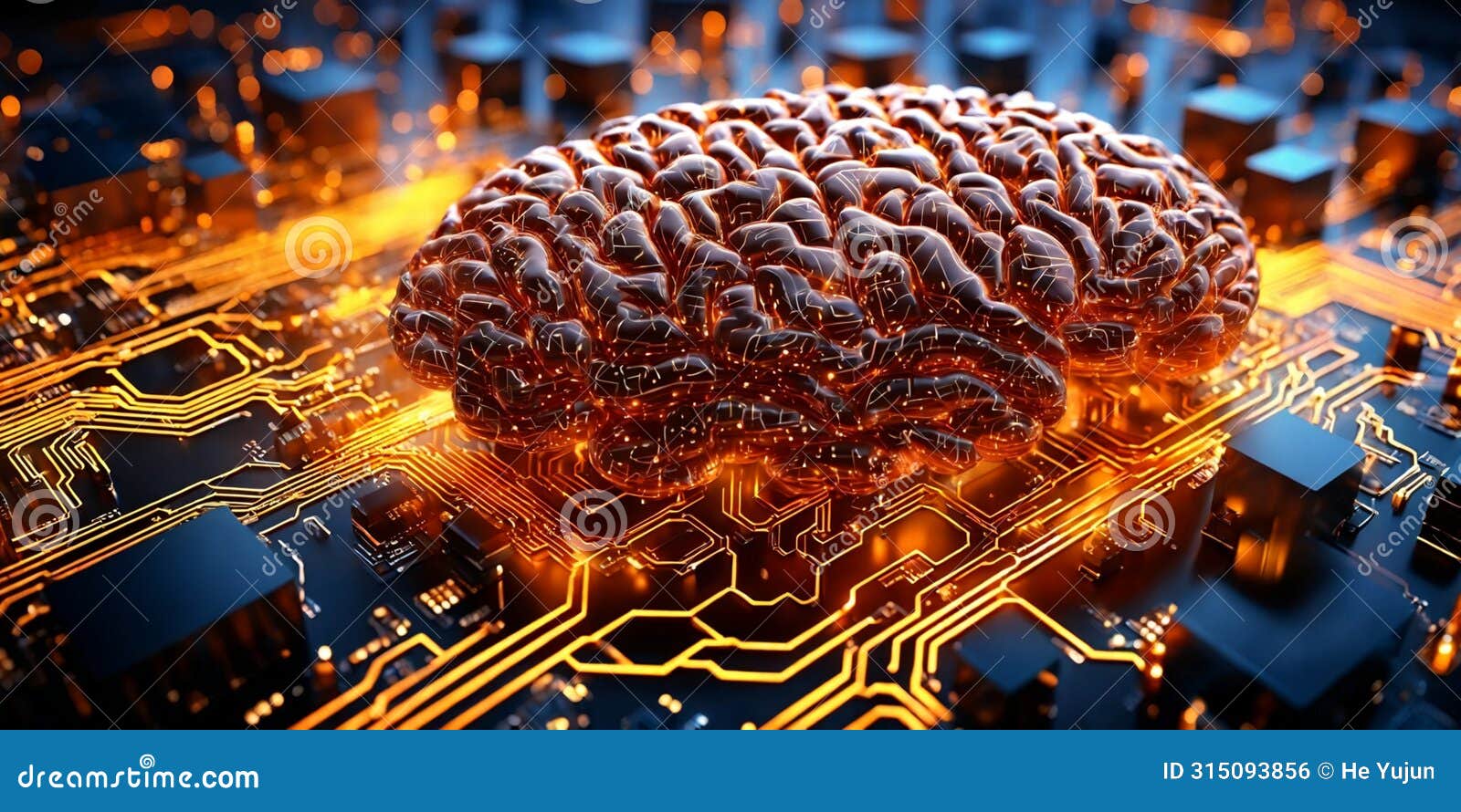 Artificial Intelligence Neurological Data Brain Stock Photo - Image of ...