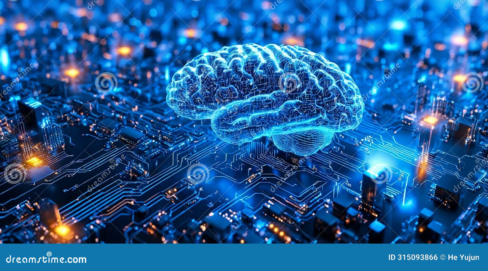 Artificial Intelligence Neurological Data Brain Stock Photo - Image of ...