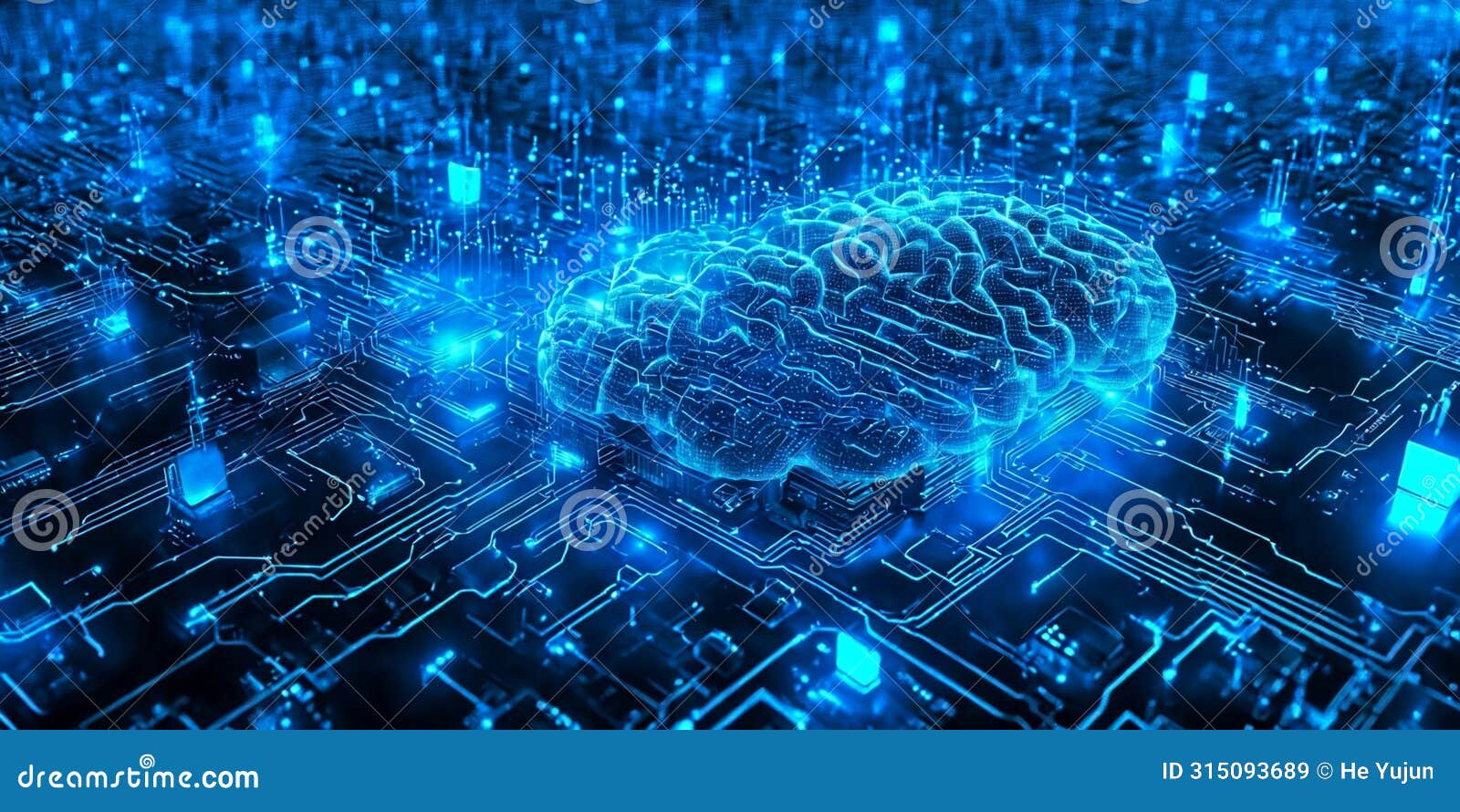 Artificial Intelligence Neurological Data Brain Stock Image - Image of ...