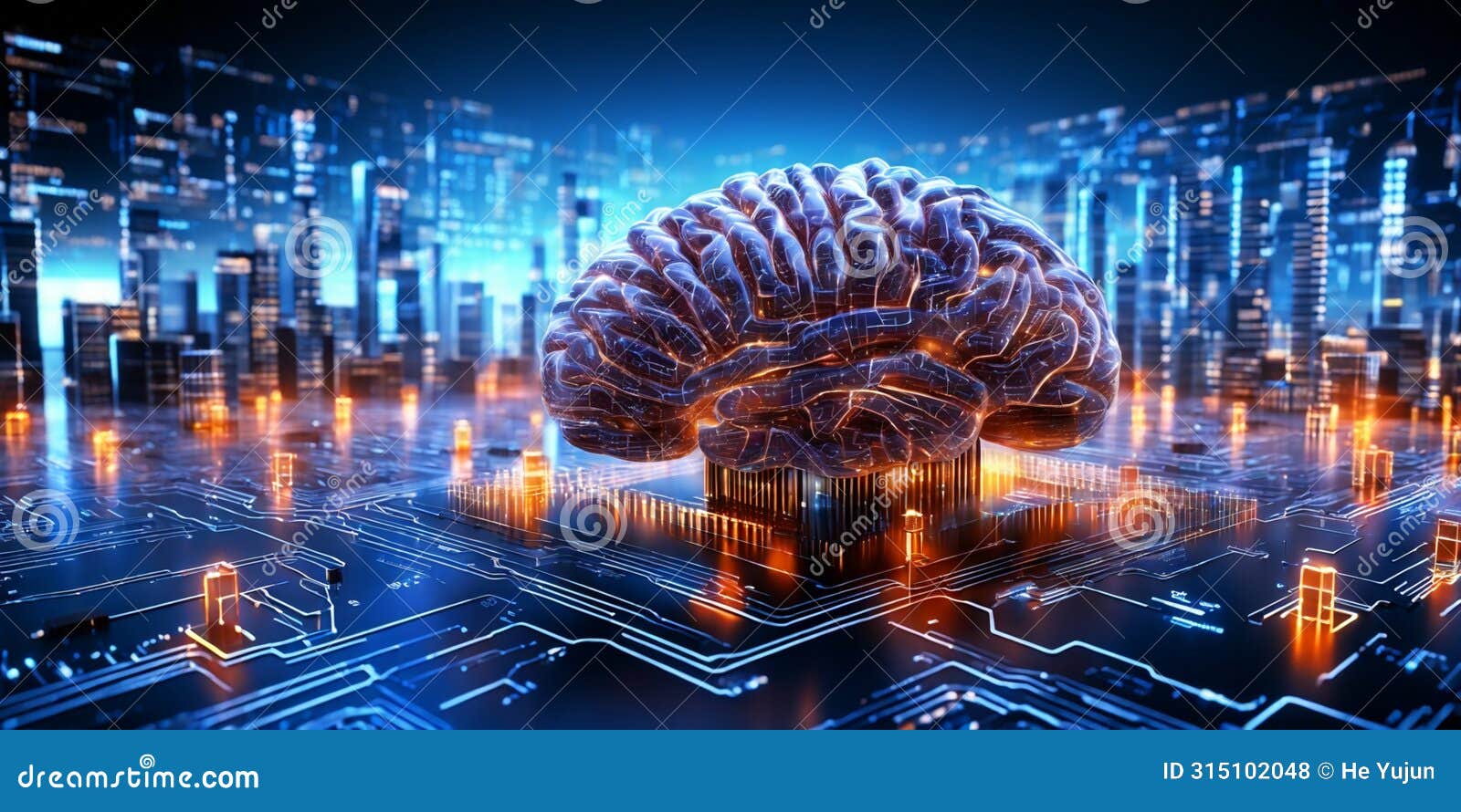 Artificial Intelligence Neurological Data Brain?Industrial Brain Stock ...