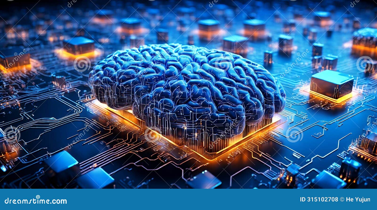 Artificial Intelligence Neurological Data Brain,Industrial Brain,GPU ...