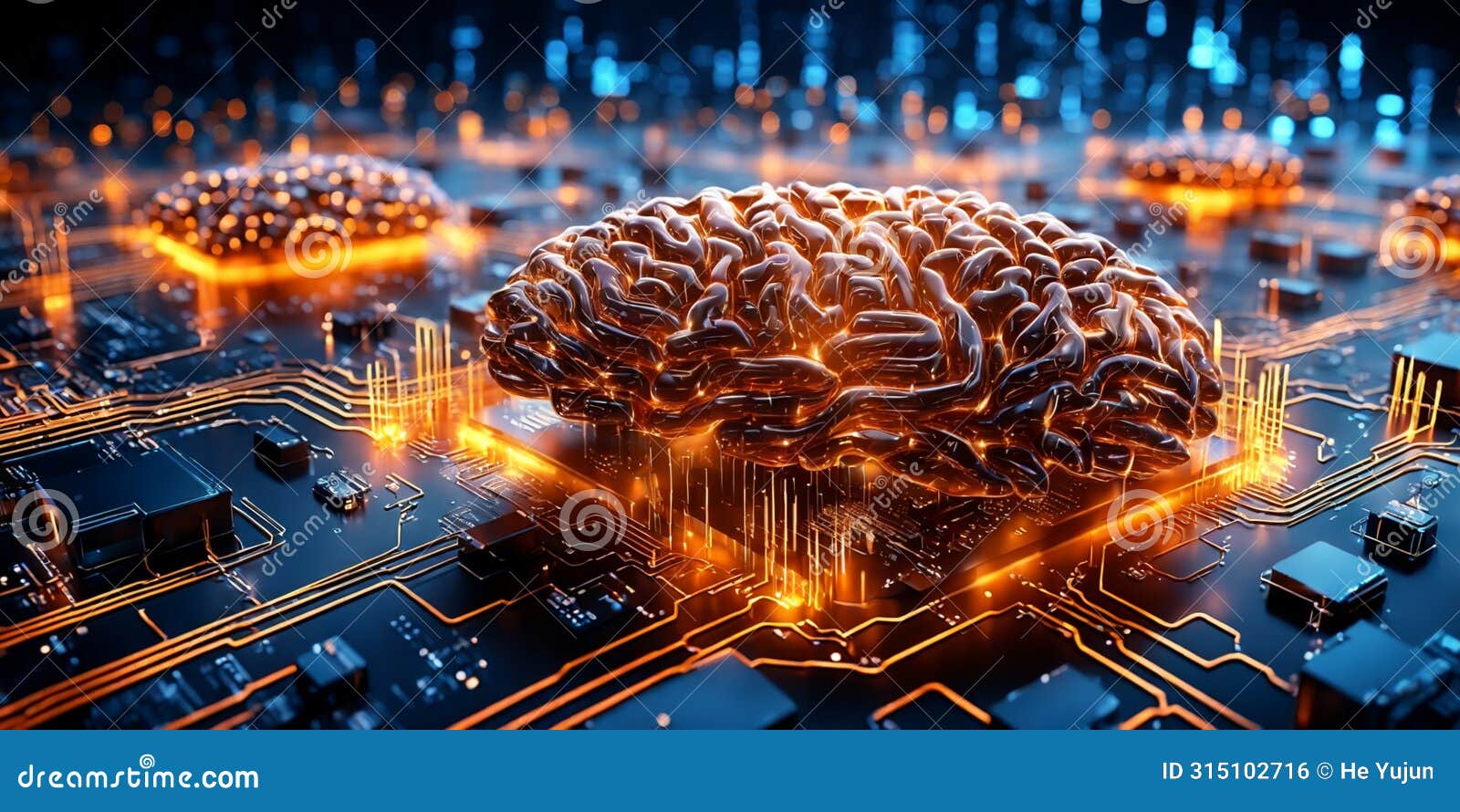 Artificial Intelligence Neurological Data Brain,Industrial Brain,GPU ...