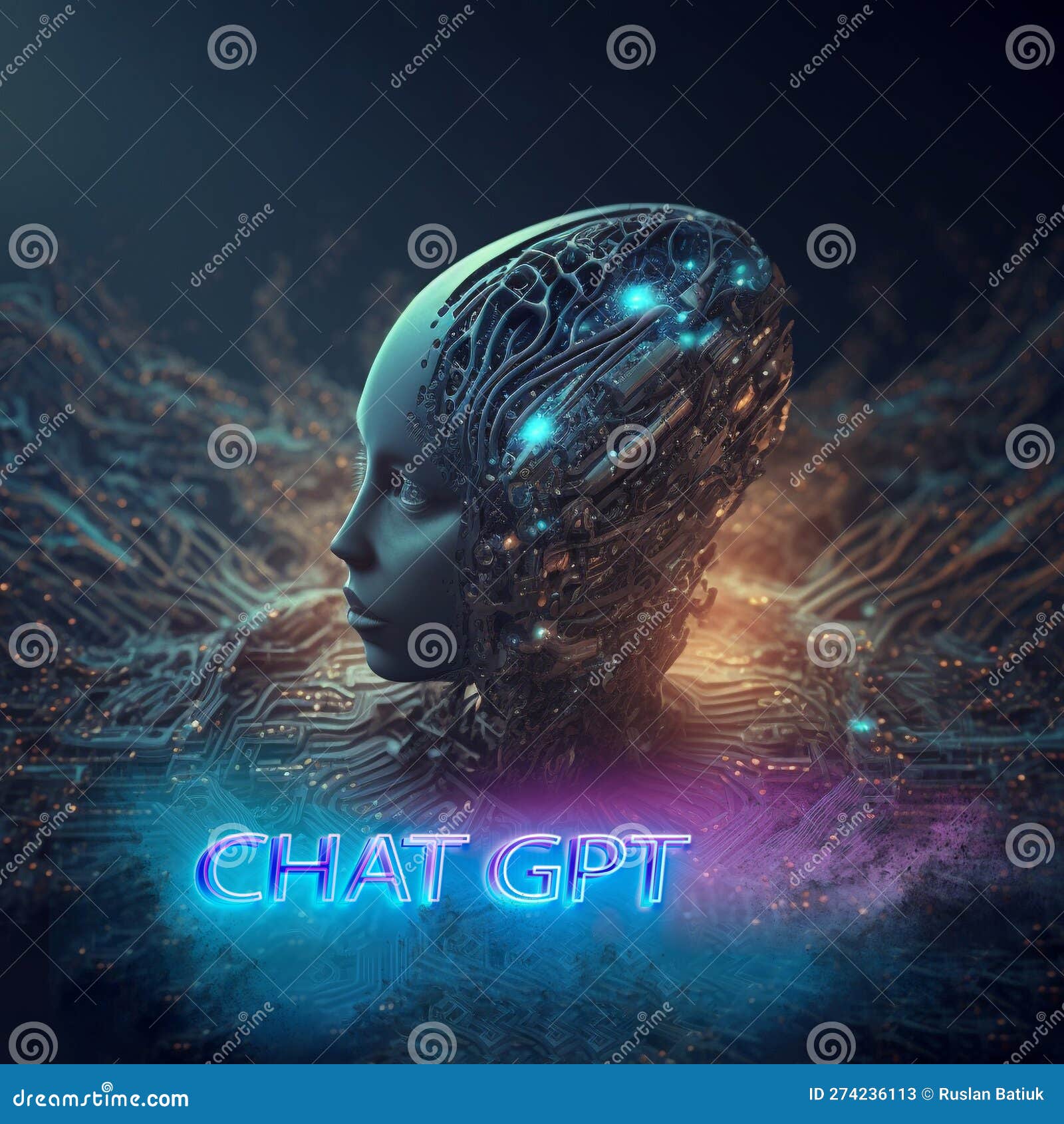 Artificial Intelligence New Technology. Science Futuristic Abstract Human Brain Stock ...