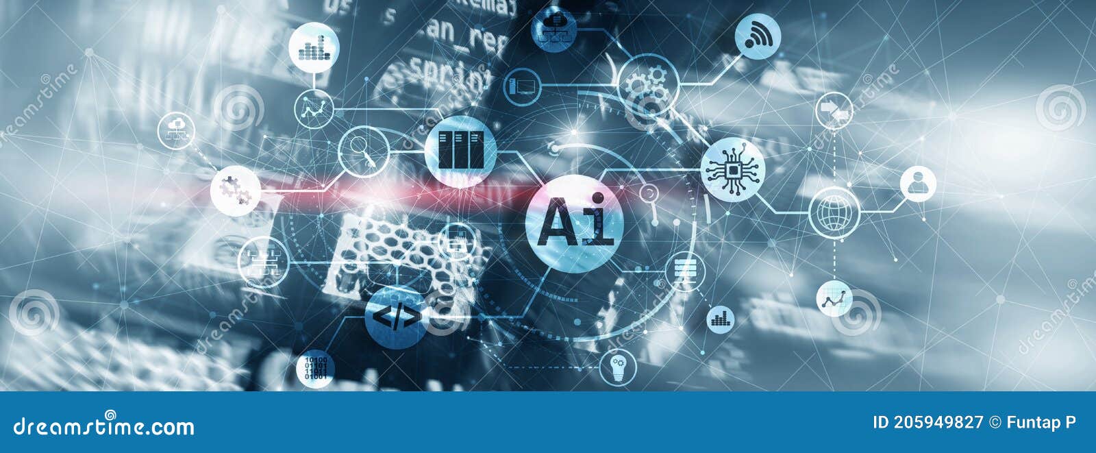 Artificial Intelligence Panoramic Background. for Your Business Project ...