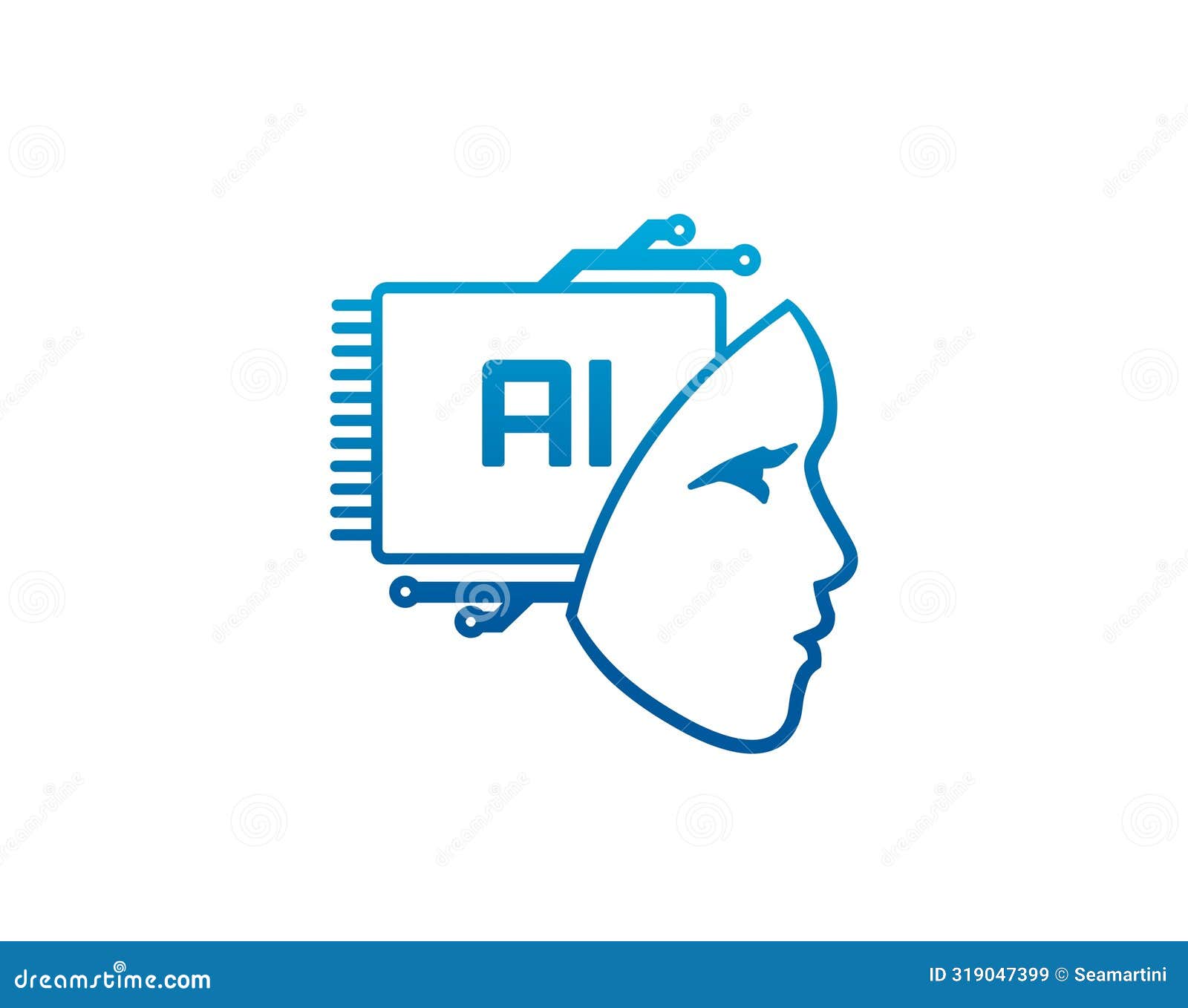 Artificial Intelligence Pictogram Ai Machine Learning Vector ...