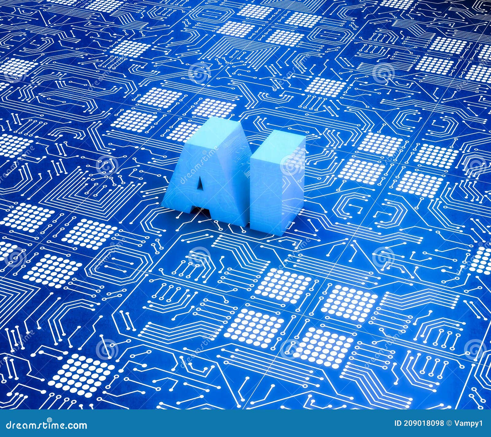 Artificial Intelligence Potential. Central Fulcrum of an Electronic ...