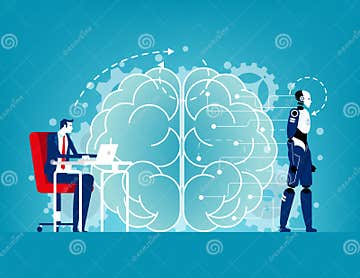 Artificial Intelligence Process. Concept Technology Vector Illustration ...