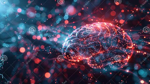 Artificial Intelligence Processing Big Data As a Glowing Digital Brain Stock Photo - Image of ...