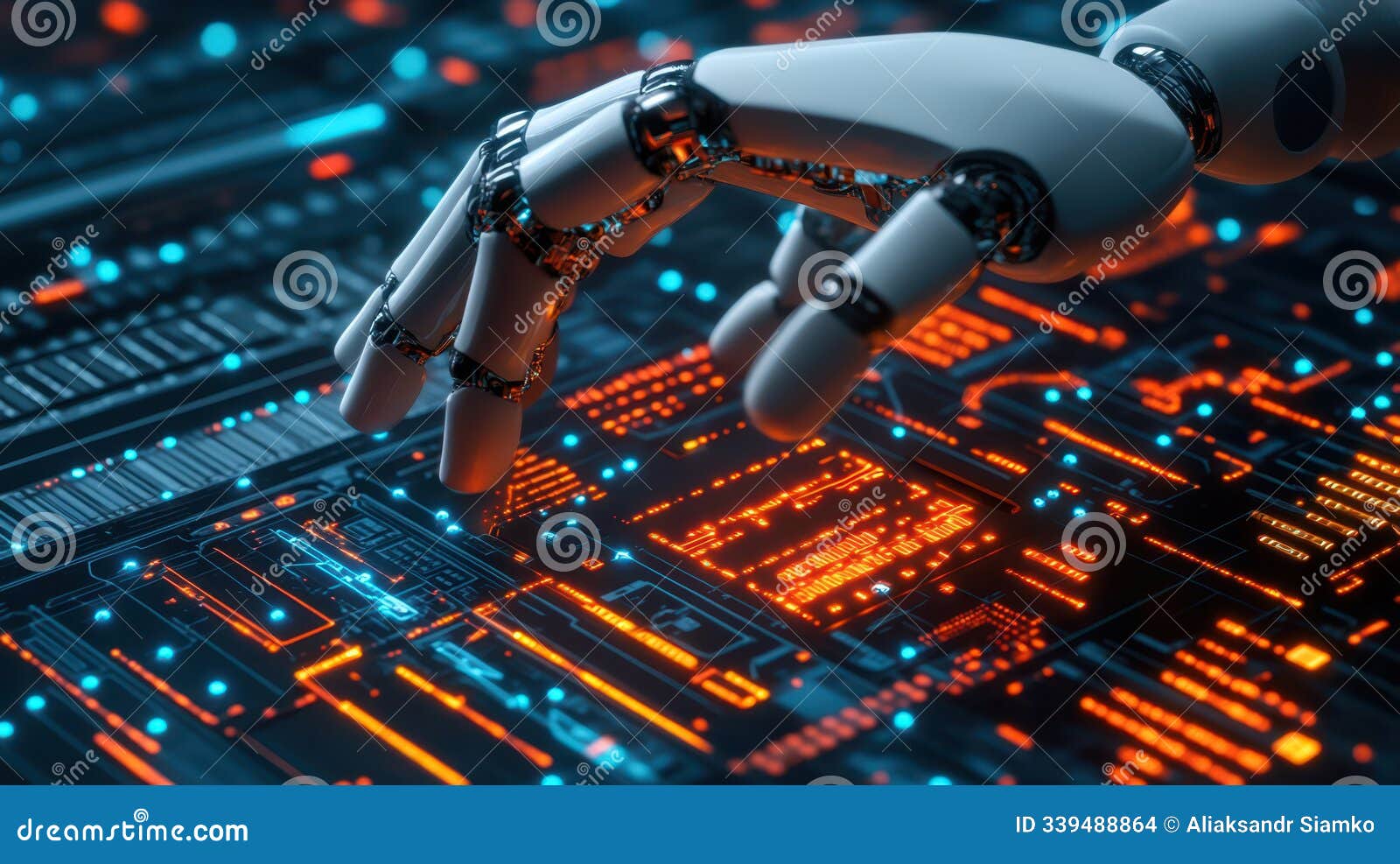 Artificial Intelligence Processing Data on a Futuristic Computer System Stock Photo - Image of ...