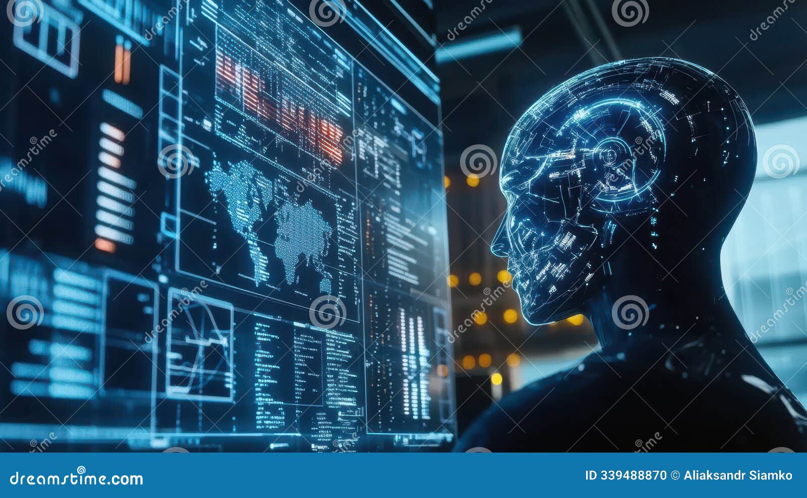 Artificial Intelligence Processing Data on a Futuristic Computer System ... Artificial Intelligence Processing Data on a Futuristic Computer System ...