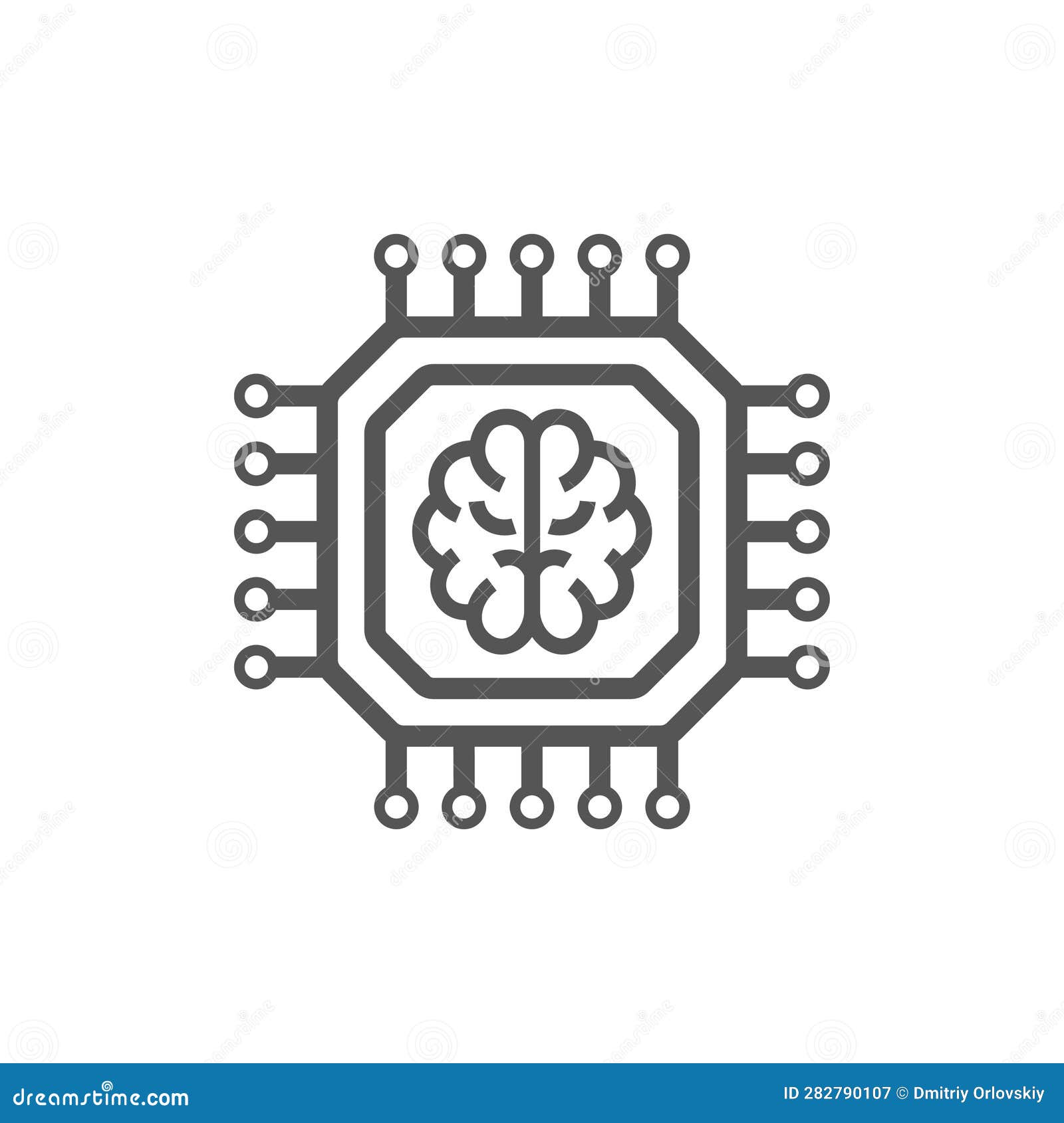 Artificial Intelligence Processor Icon for Websites and Mobile, Flat ...