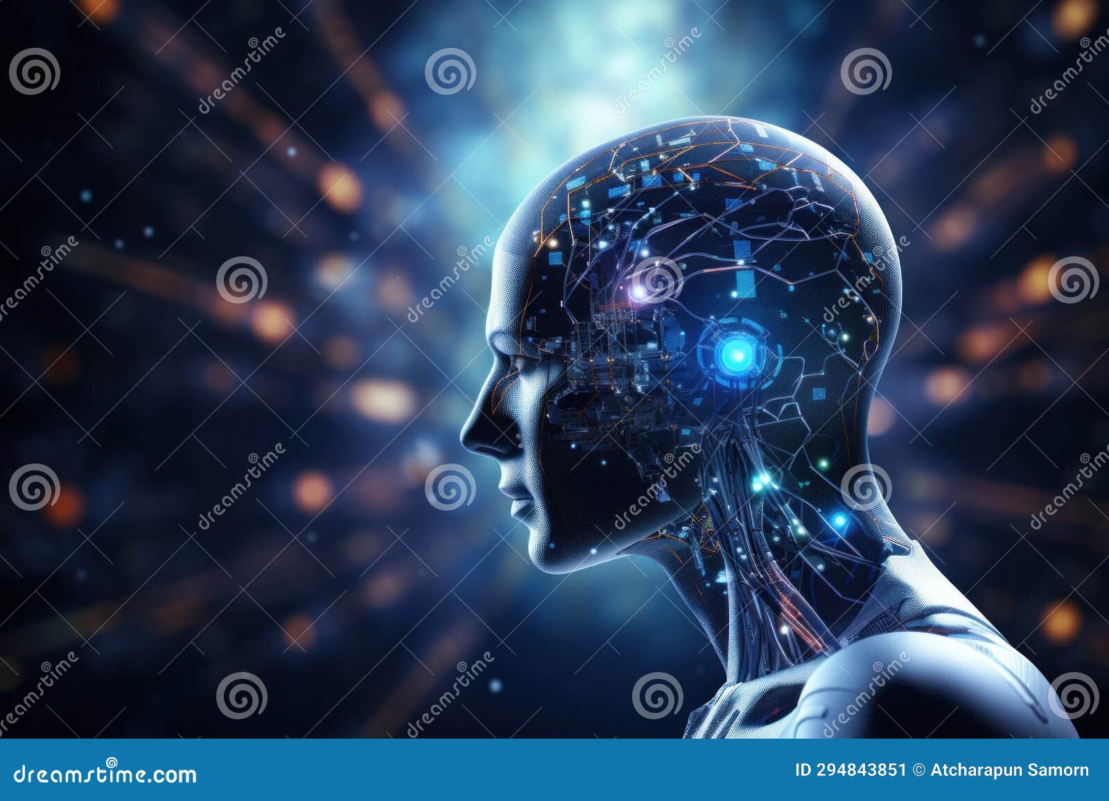 Artificial Intelligence Processor Wallpaper or Background Stock Image ...