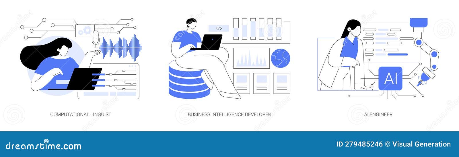 Computational Linguist Isolated Cartoon Vector Illustrations ...