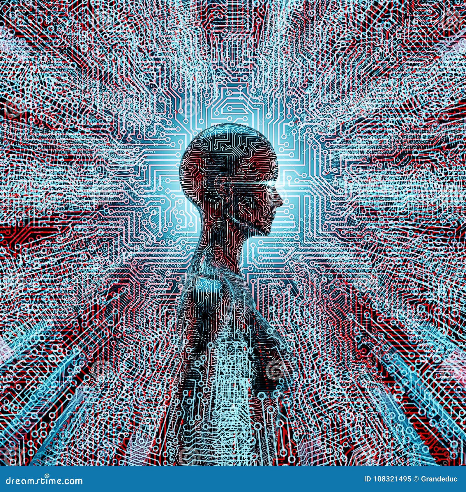 Artificial Intelligence Profile Stock Illustration - Illustration of ...