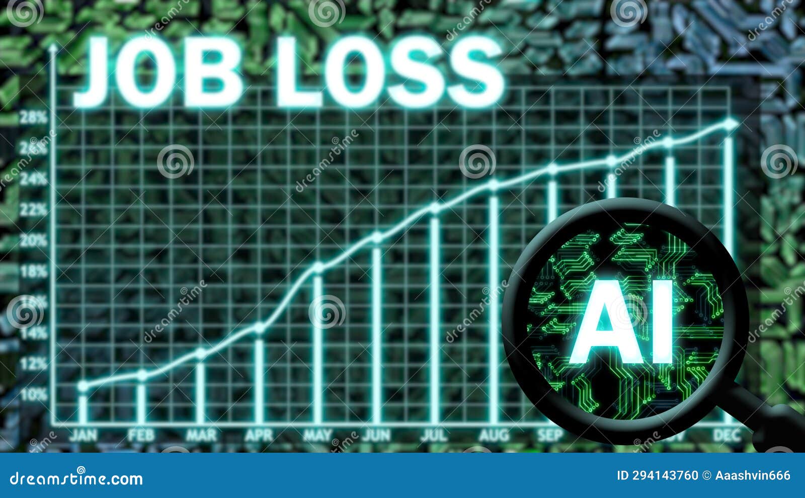 Artificial Intelligence Reason for Job Loss Creative Illustration Stock ...
