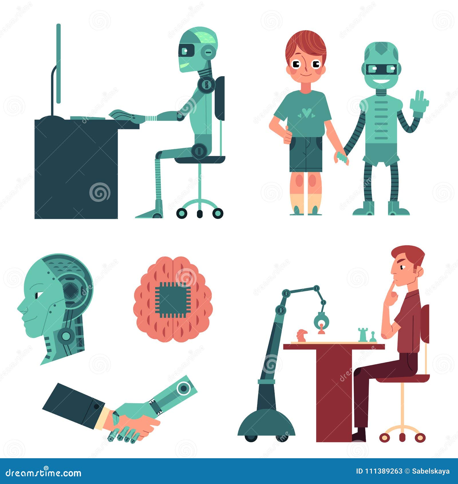 Artificial Intelligence, Robot, Android Concept Stock Vector ...