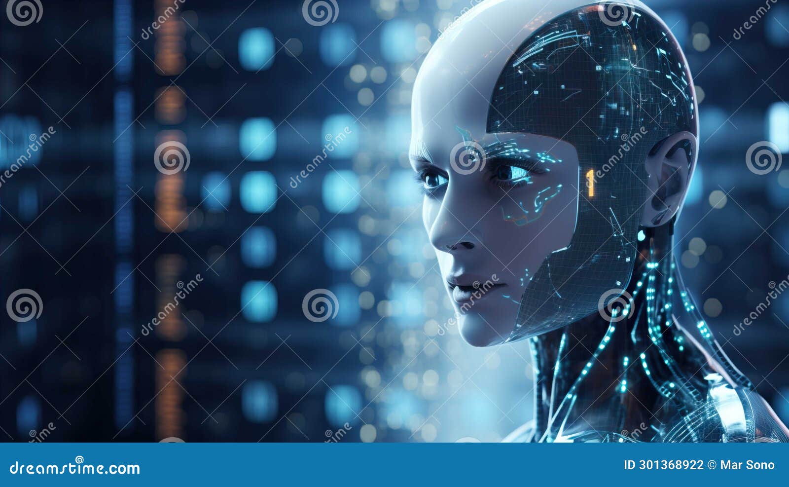Artificial Intelligence Robot and Binary ,Hologram of the Artificial ... Artificial Intelligence Robot and Binary ,Hologram of the Artificial ...