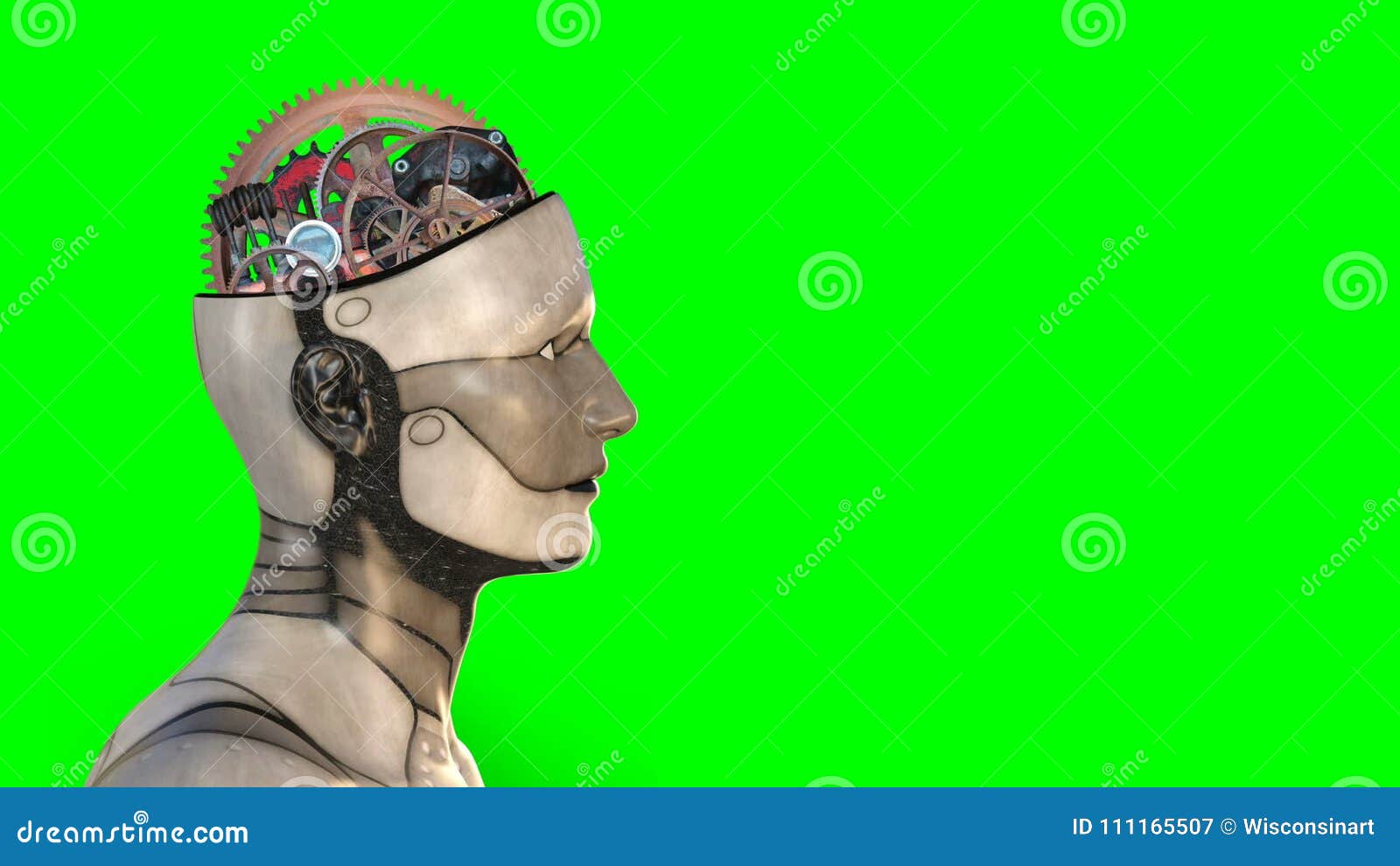 Artificial Intelligence, Robot Brain, Technology, Isolated Green Screen ...