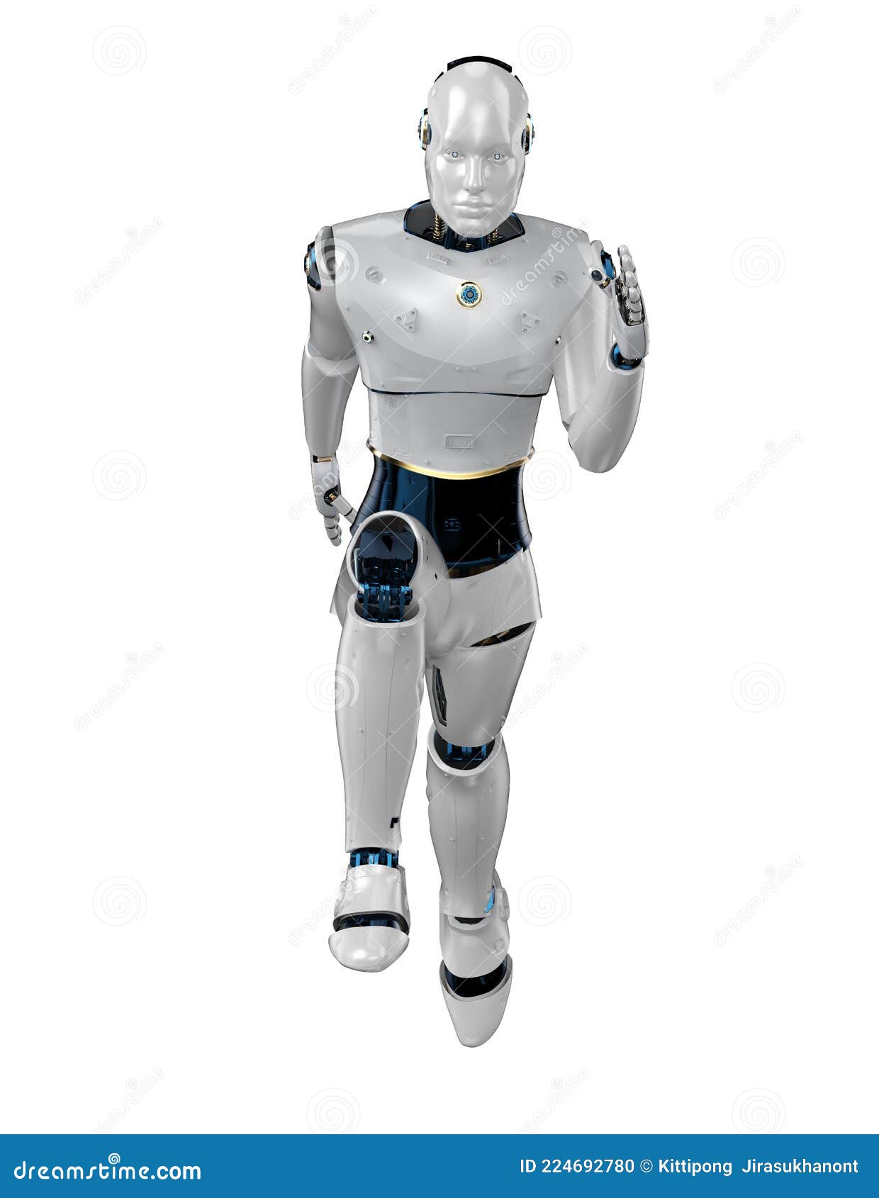Artificial Intelligence Robot or Cyborg Move Stock Illustration ...