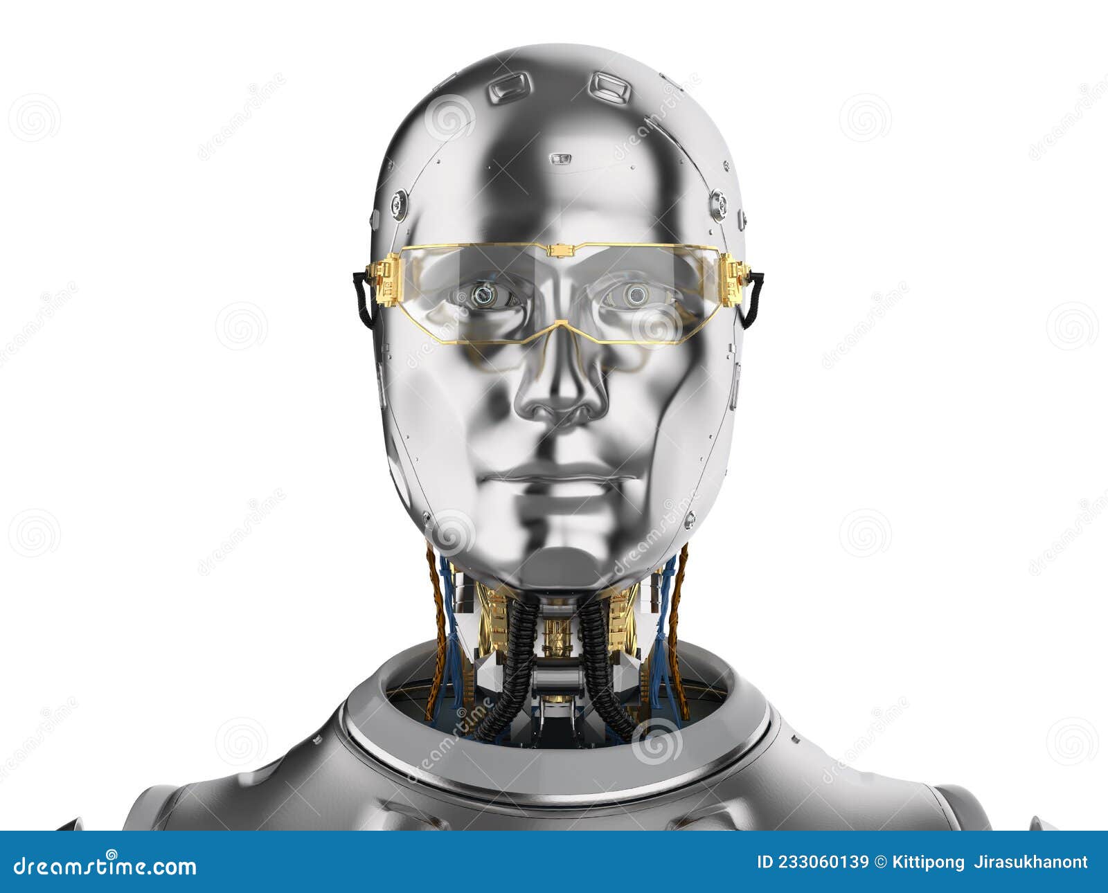 Artificial Intelligence Robot Or Cyborg Portrait Royalty-Free Stock ...