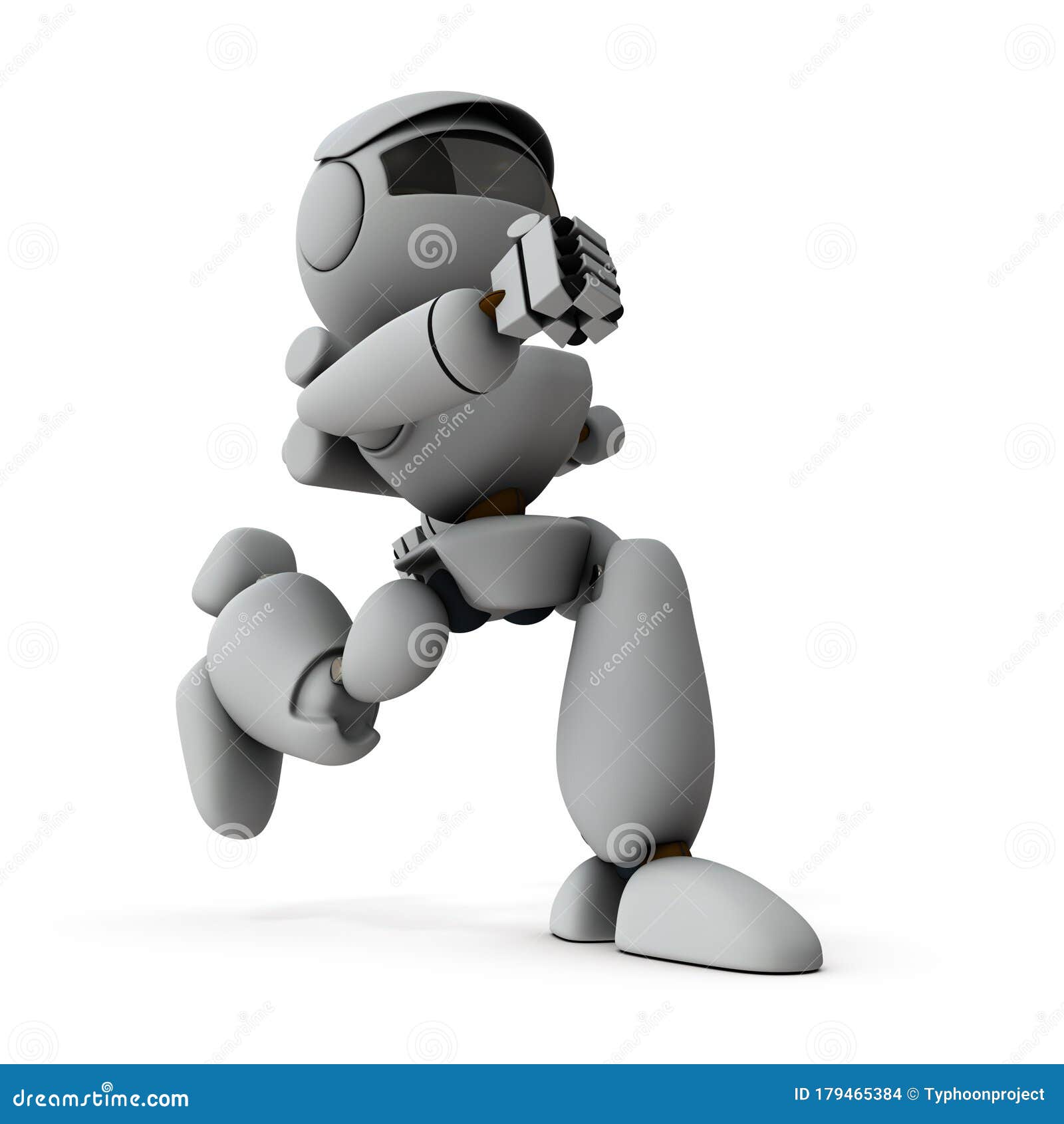 An Artificial Intelligence Robot that Escapes from Danger. Stock ...