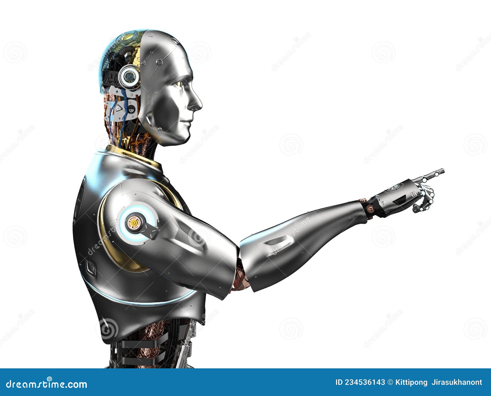 Artificial IntelligenceÂ robot Finger Point Isolated Stock Illustration ...