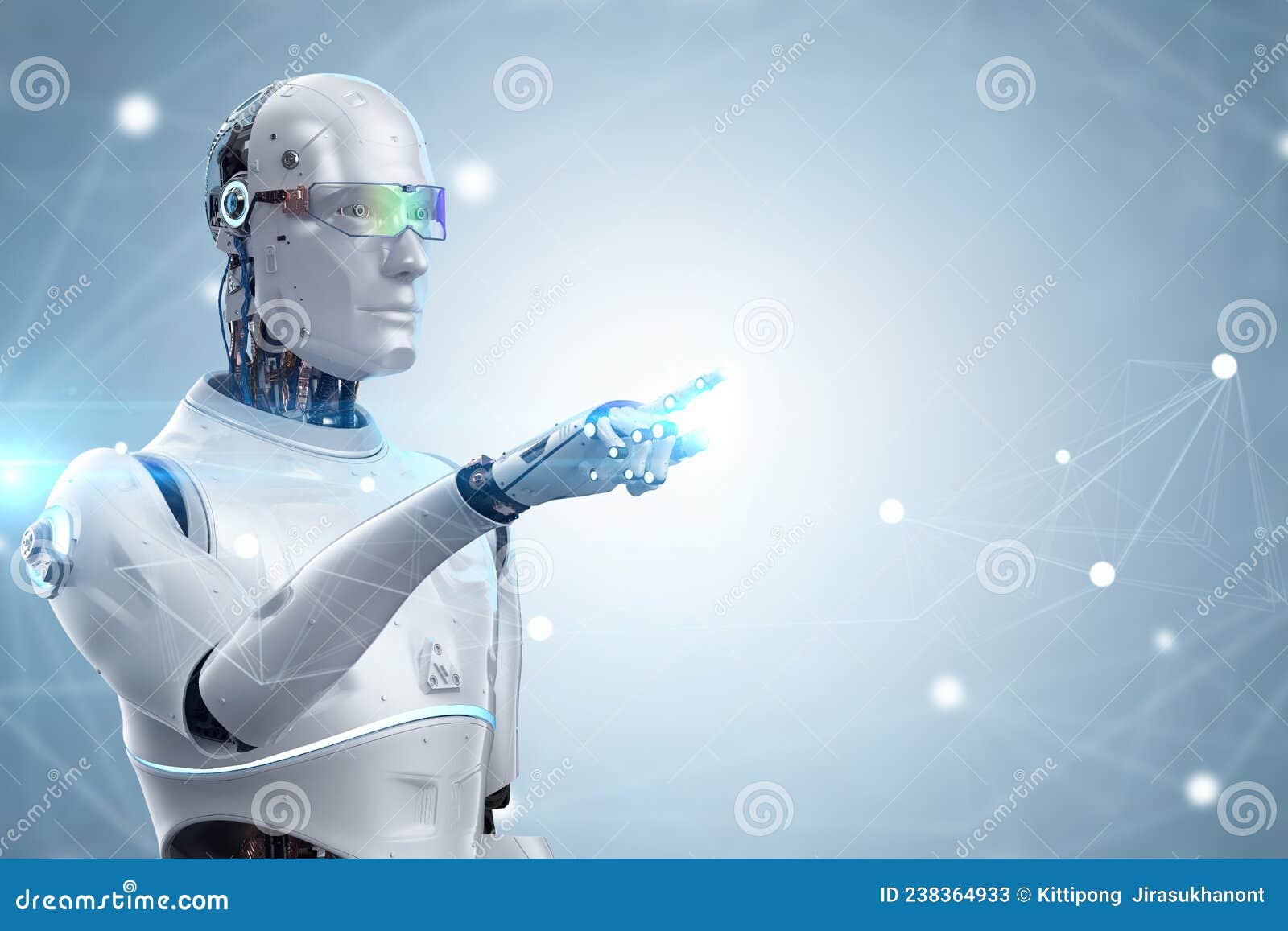 Artificial Intelligence robot Finger Point Stock Illustration ...