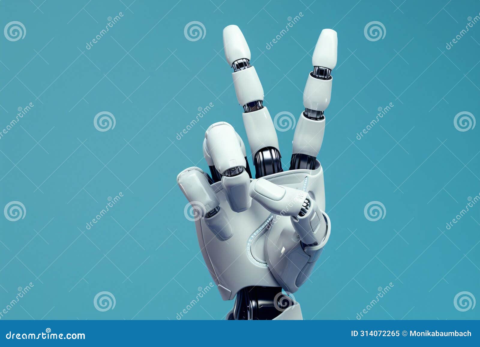 Artificial Intelligence Robot Hand Showing Peace Sign. Generative Ai ...