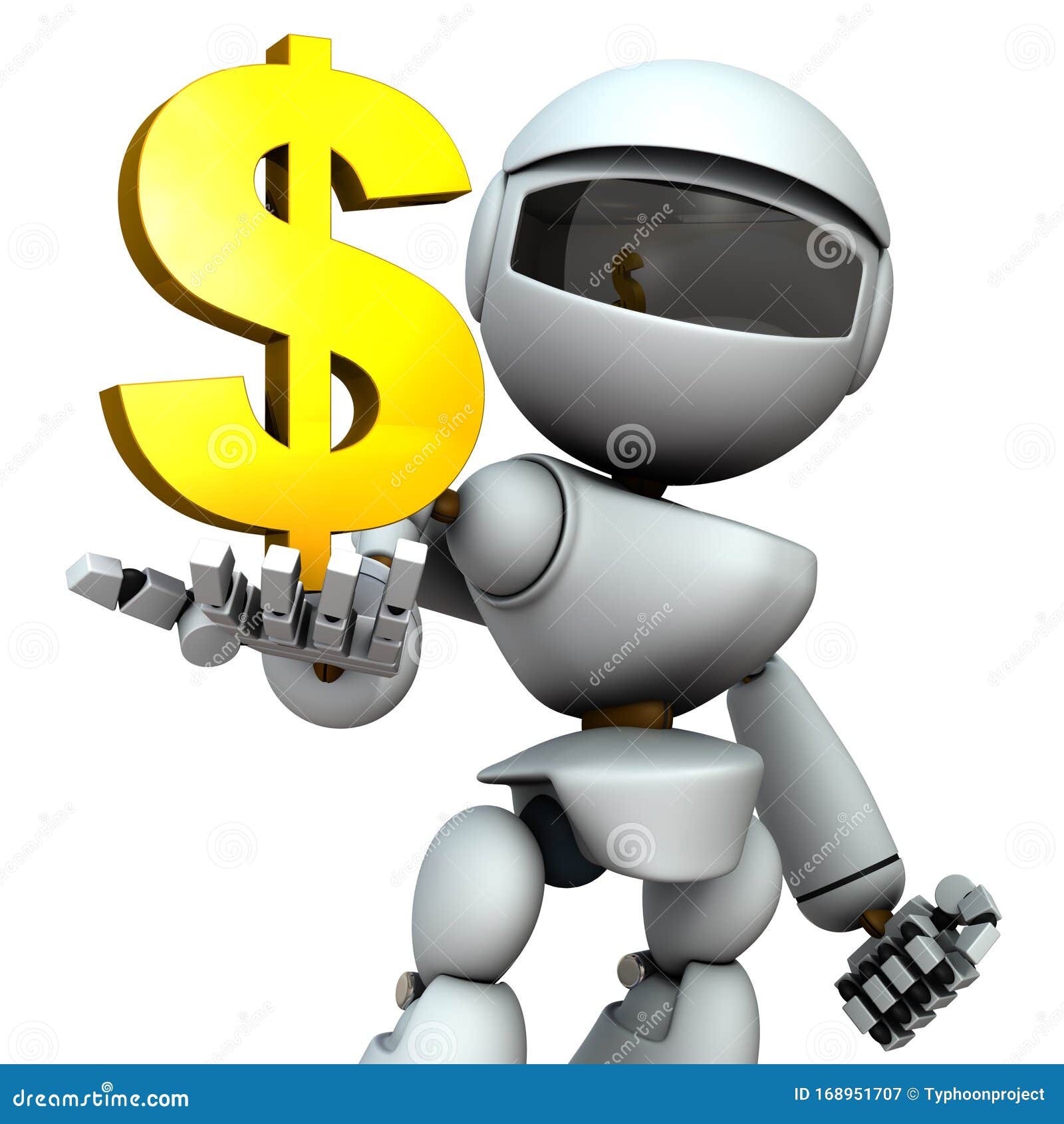 The Artificial Intelligence Robot Has a Currency Symbol in Its Hand ...