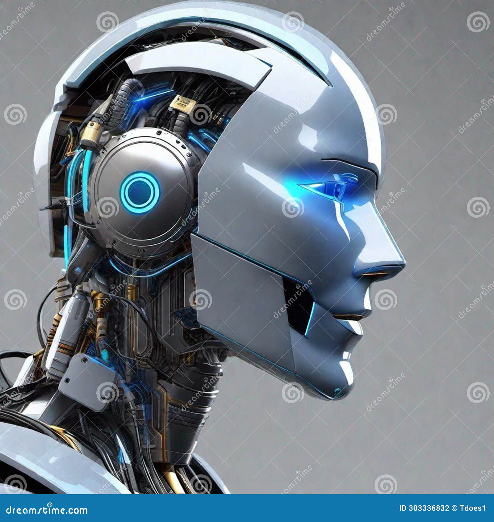 Artificial Intelligence - Robot Head - AI Stock Illustration ...