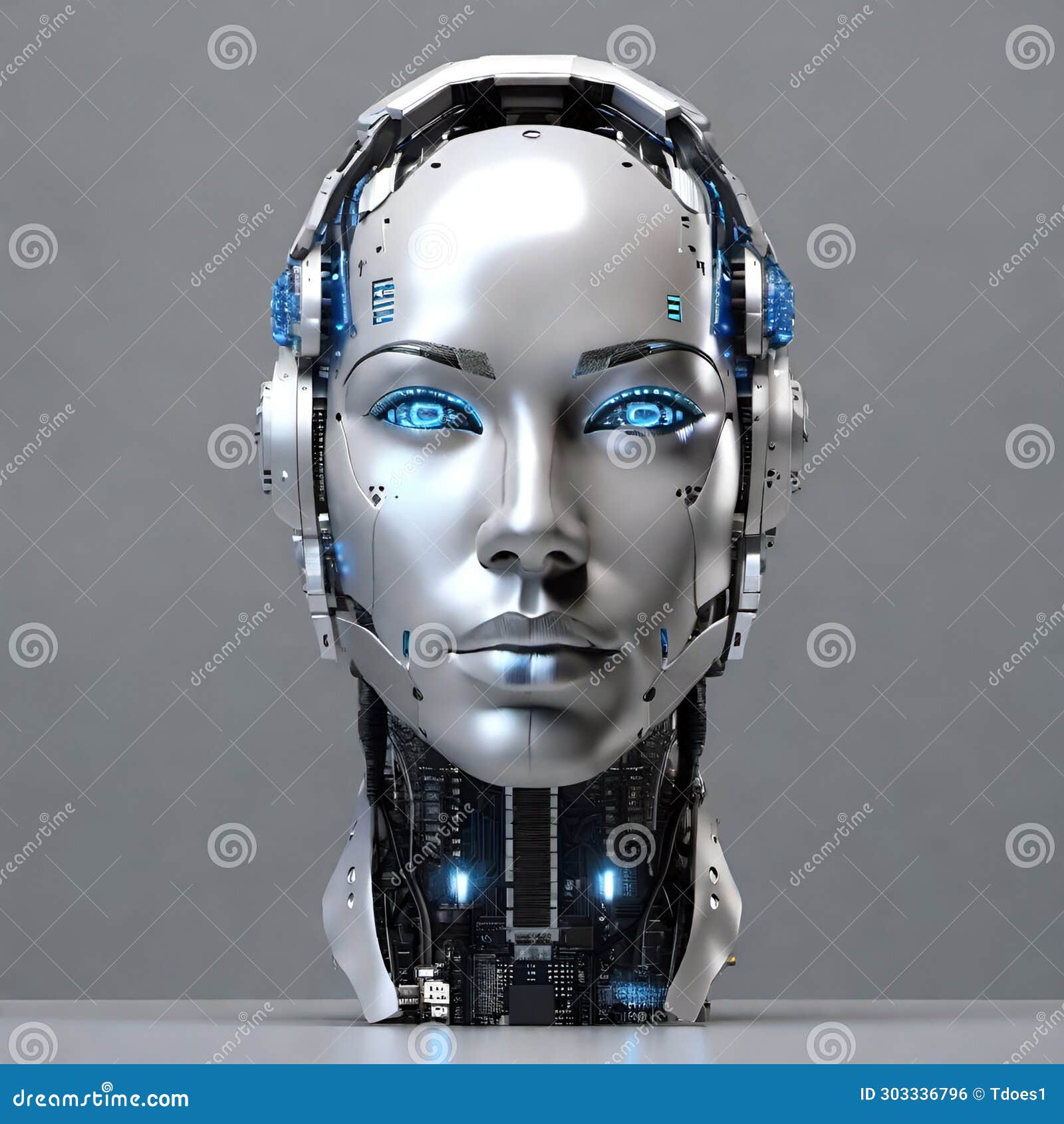 Artificial Intelligence - Robot Head - AI Stock Illustration ...
