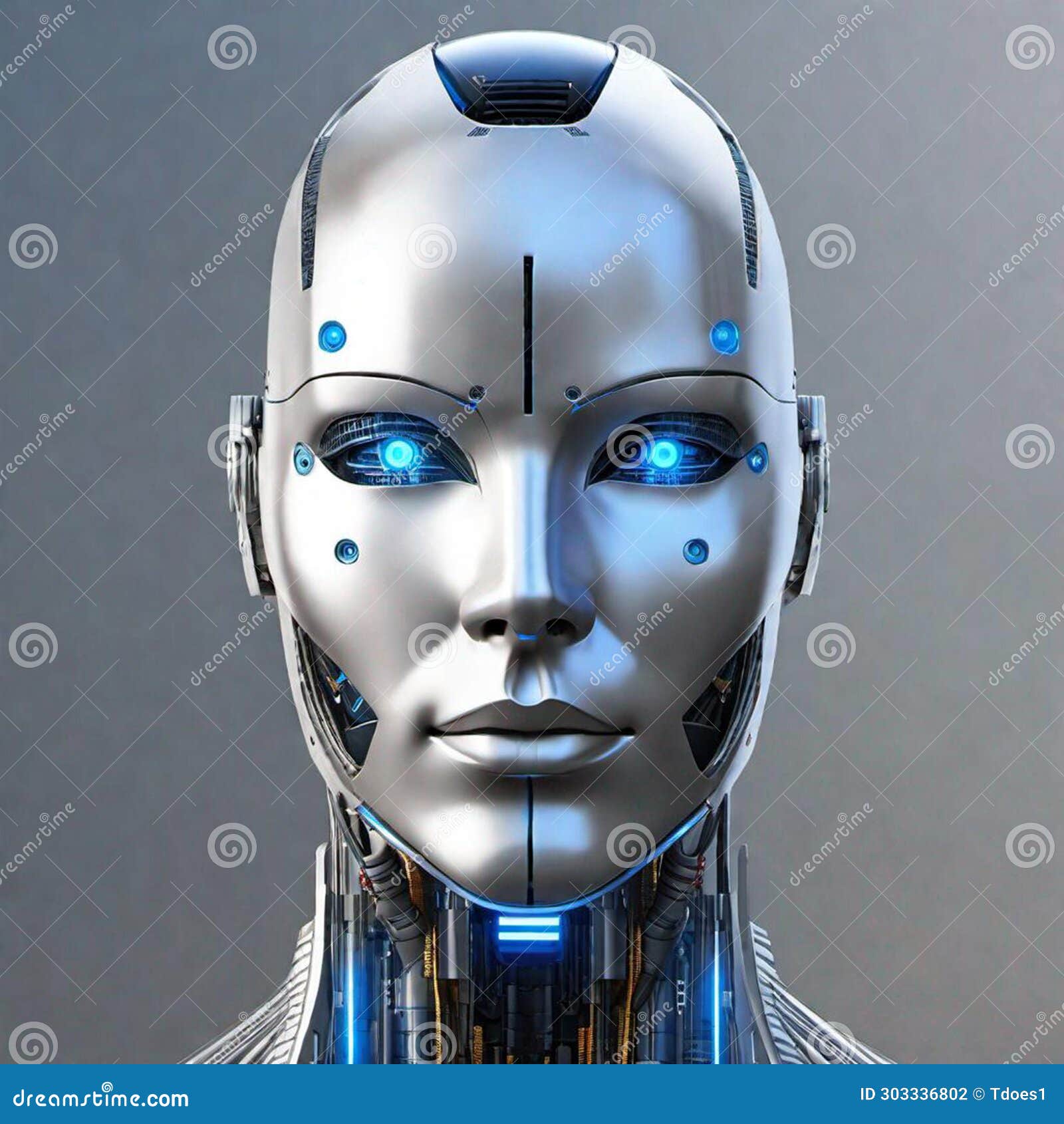 Artificial Intelligence - Robot Head - AI Stock Illustration ...