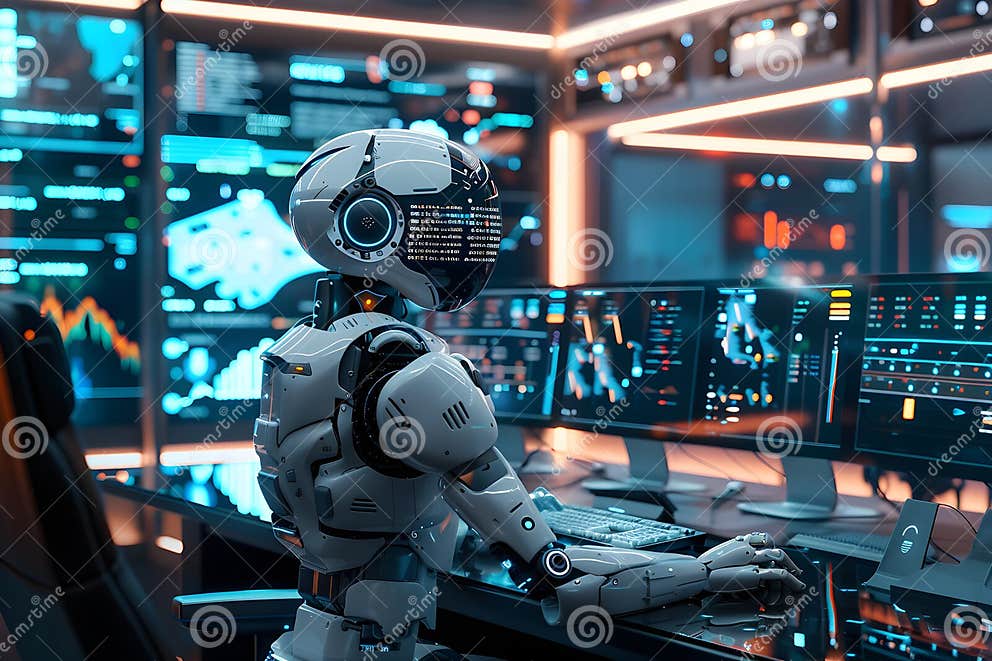 Artificial Intelligence Robot, Humanoid Android that Operates Multiple ...