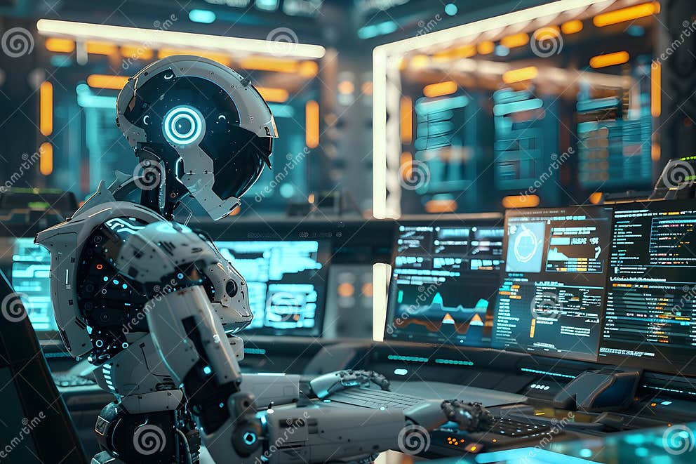 Artificial Intelligence Robot, Humanoid Android that Operates Multiple ...