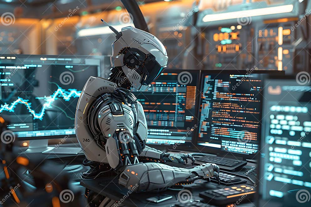 Artificial Intelligence Robot, Humanoid Android that Operates Multiple ...