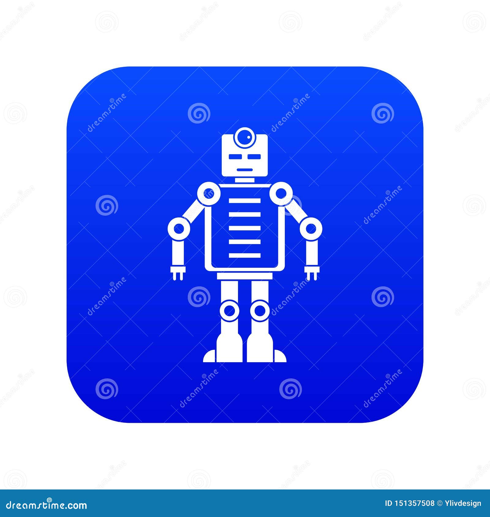 Artificial Intelligence Robot Icon Digital Blue Stock Vector ...