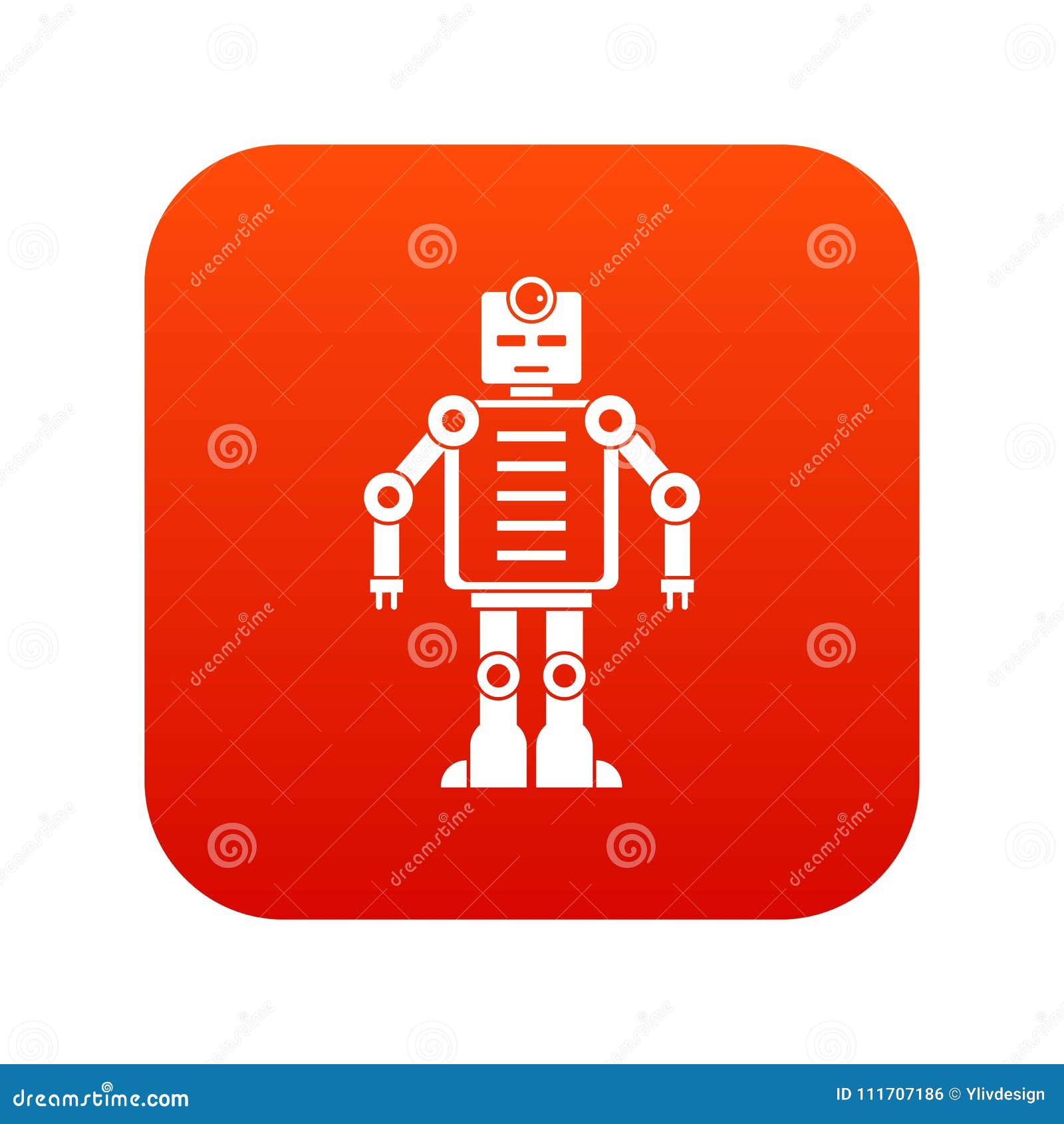 Artificial Intelligence Robot Icon Digital Red Stock Vector ...