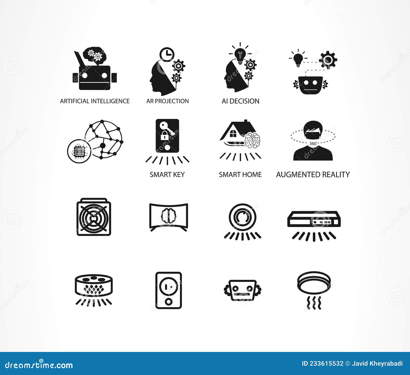 Artificial Intelligence, Robot Icon Smart Home Appliances Icon Stock ...